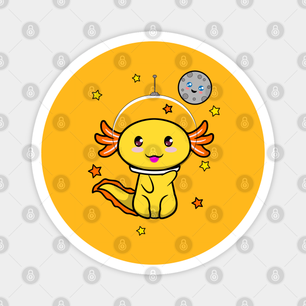 Cute, colourful graphic of an axolotl waving from space for people who love axolotls - Axolotl ...